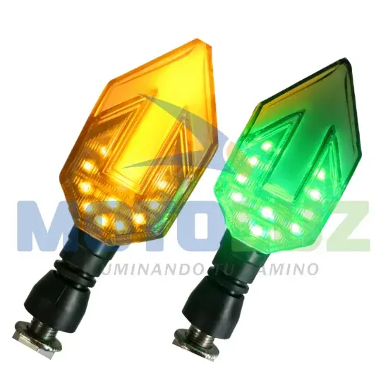 PAR DE DIRECCIONALES 102 LUZ VERDE CON AMBAR MOTOLUZ | Precio en Perú ...